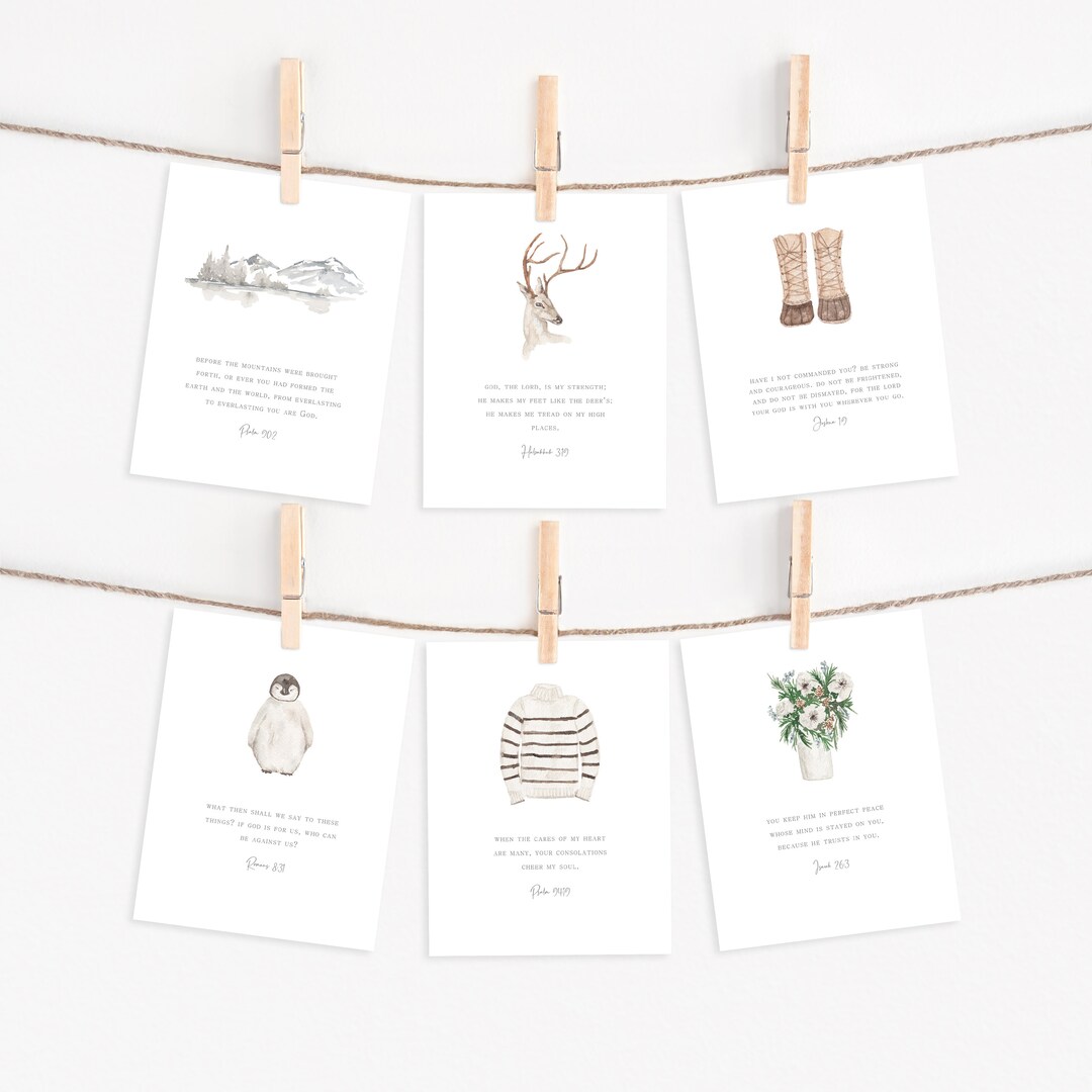 Scripture Card Set - WINTER Edition - Watercolor Illustrated Bible ...