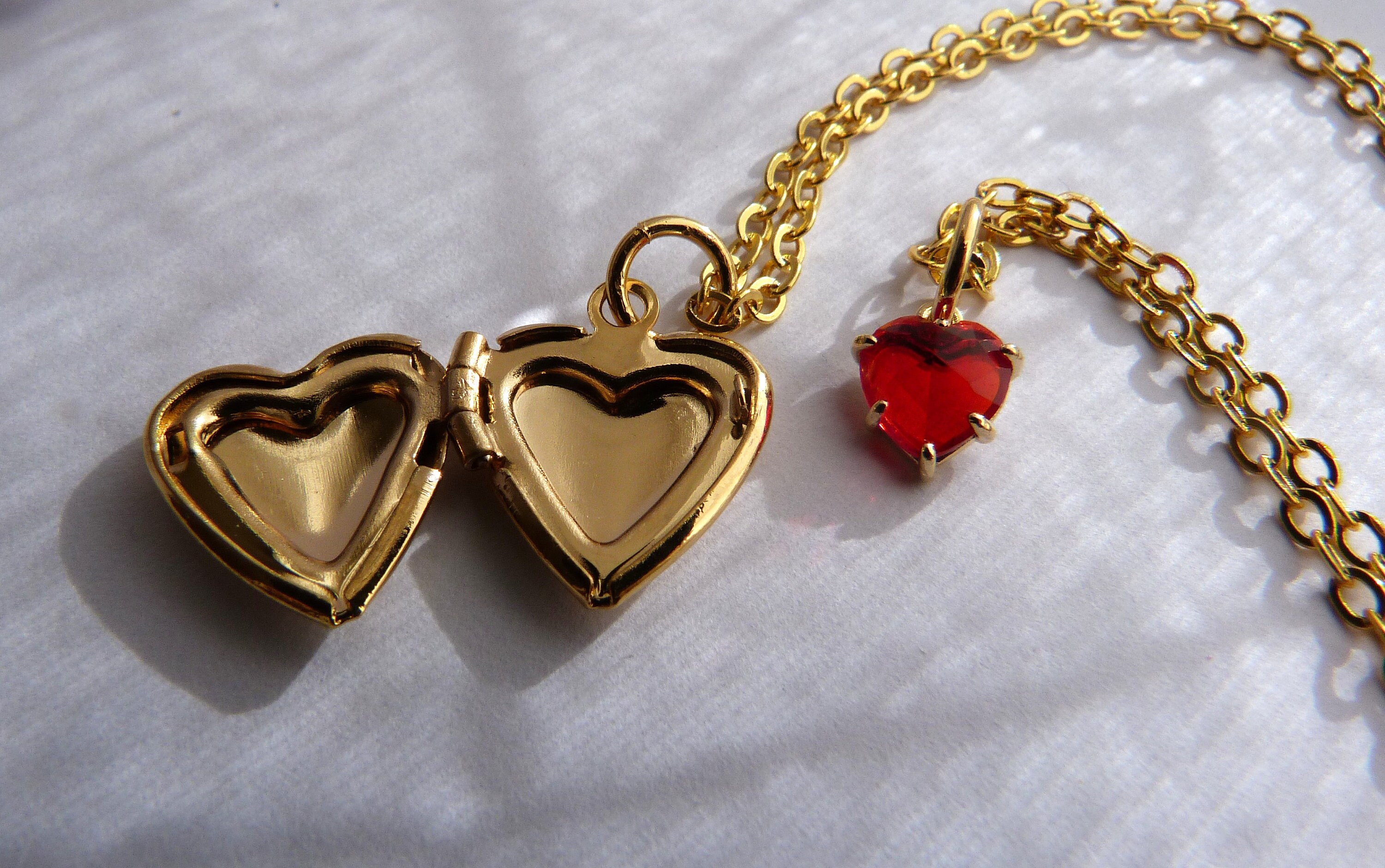 Heart Jewelryred Heart Necklacetiny Red Heartred | Etsy