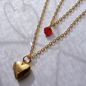 Heart Jewelry,red Heart Necklace,tiny Red Heart,red Heart,dainty Heart ...