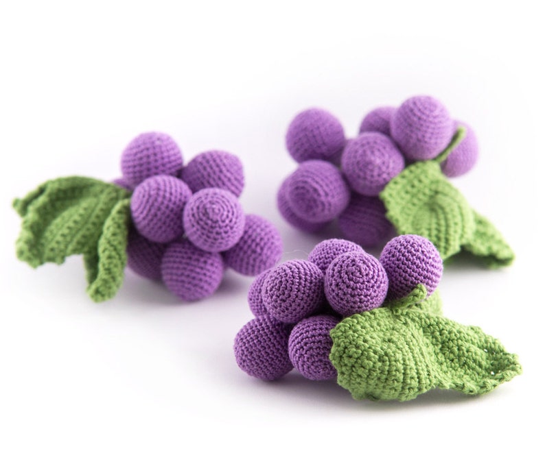 Crochet Fruit Grapes Toddler Pretend Play Toy Food Kitchen | Etsy