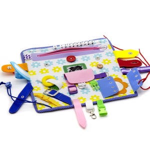 Montessori Toddler Busy Board: Sensory Toy With Fasteners - Etsy