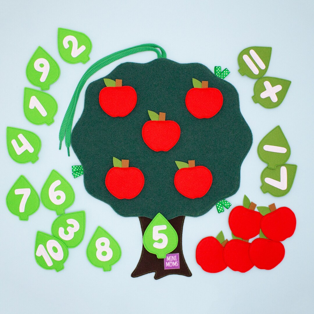 Montessori Felt Apple Tree: Number Matching Game, Educational Toy - Etsy UK