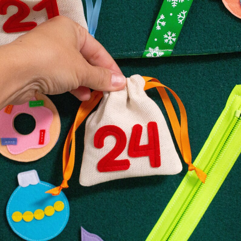 Felt Christmas Tree Advent Calendar: Kids' Interactive Ornament Board ...