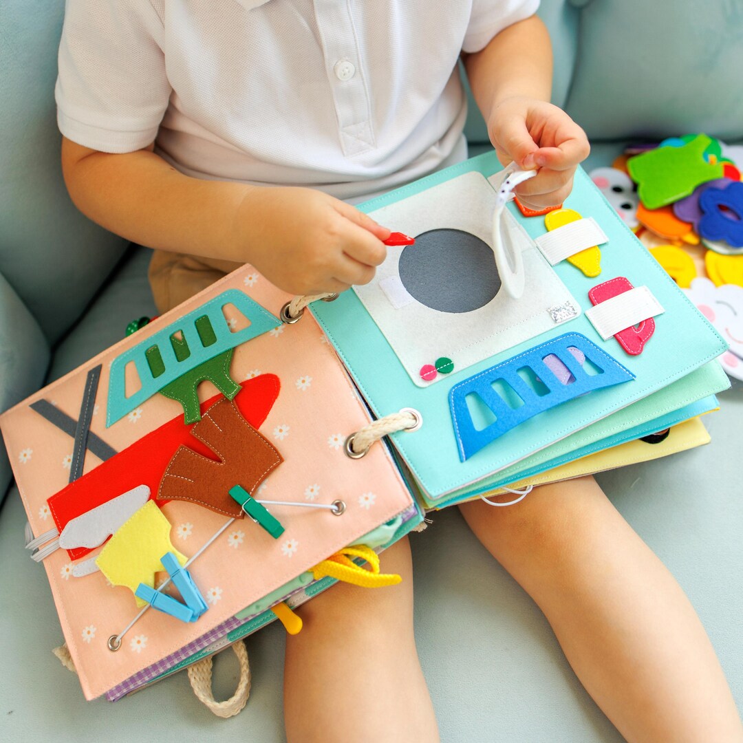 Quiet Book & Busy Board Set - Montessori Sensory Toys - Minimoms - Etsy