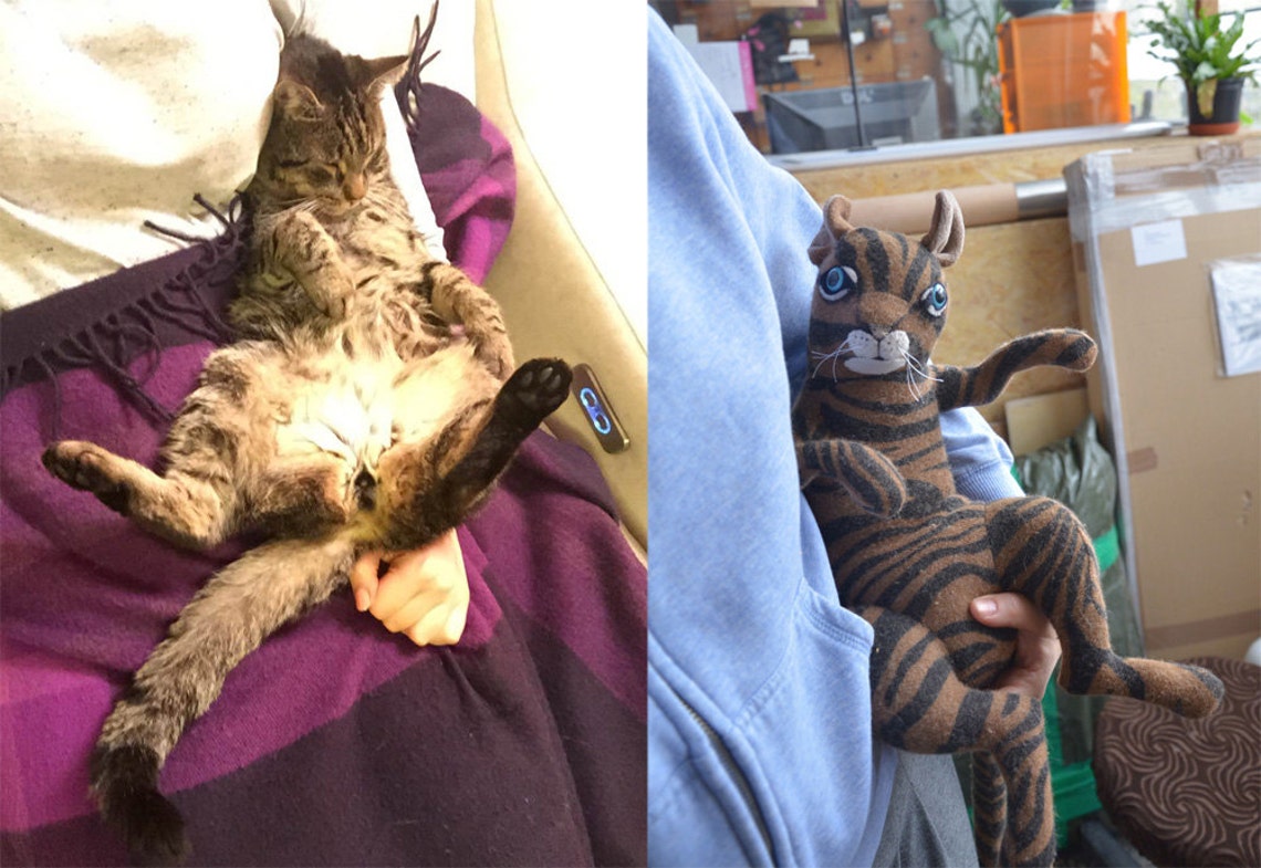 Custom Cat Portrait Soft Toy Cat Replica TO ORDER - Etsy