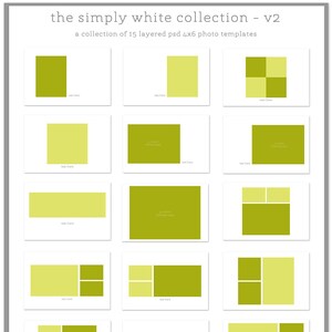 4x6 + 3x4 Photo Collage Templates Set of 15 (v2) Squared Edges - Simple ...
