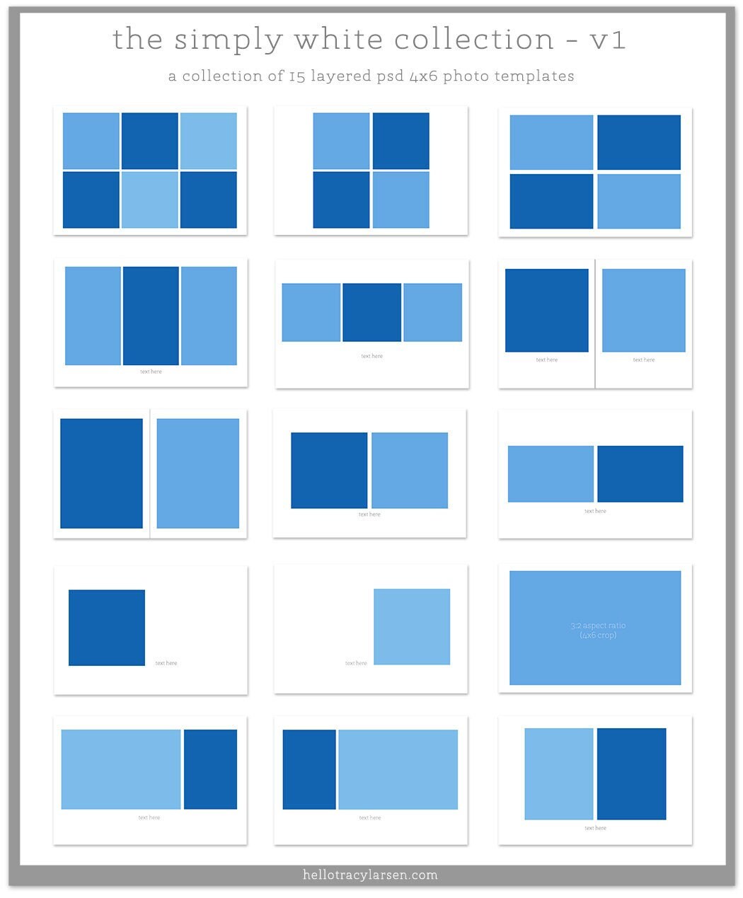 4x6 + 3x4 Photo Collage Templates Set of 15 (v1) Squared Edges - Simple ...