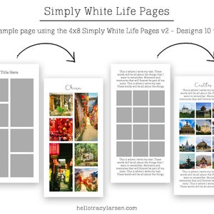 4x8 Digital Photo Collage Page Templates (v2) Simple, Easy, Modern ...