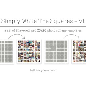 20x20 Digital Photo Collage Templates (v1) Simple, Easy, Modern & White ...