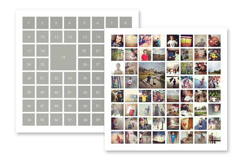 20x20 Digital Photo Collage Templates (v1) Simple, Easy, Modern & White ...