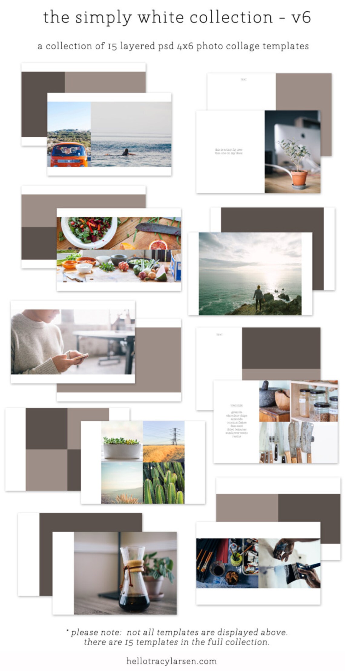 4x6 3x4 Photo Collage Templates Set of 15 v6 Squared Edges Simple, Easy ...