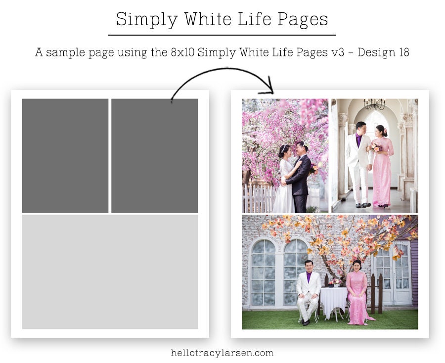 8x10 Digital Photo Collage Page Templates v3 Simple, Easy, Modern ...