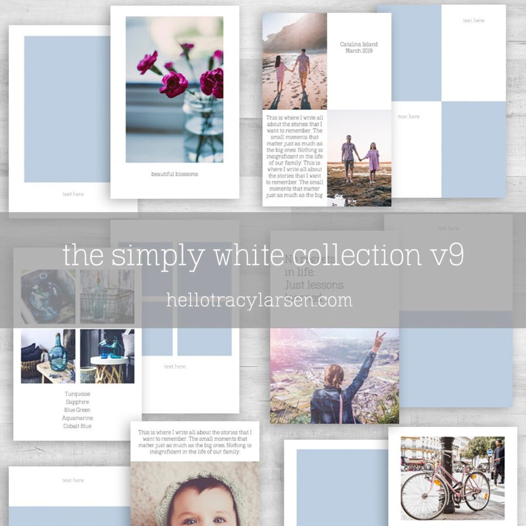 4x6 + 3x4 Photo Collage Templates Set of 15 (v9) Squared Edges - Simple ...