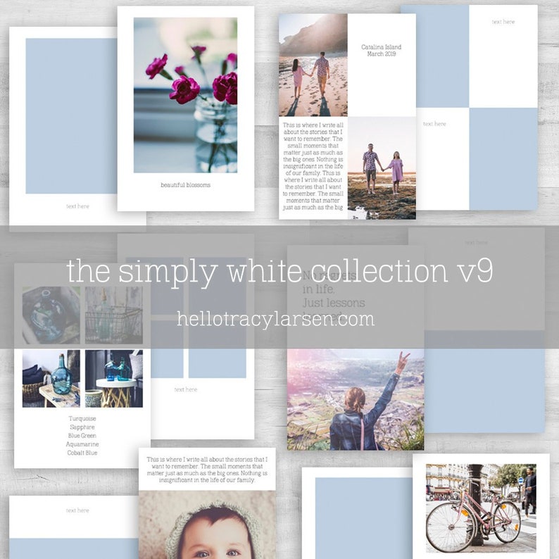 4x6 + 3x4 Photo Collage Templates Set of 15 (v9) Squared Edges - Simple ...