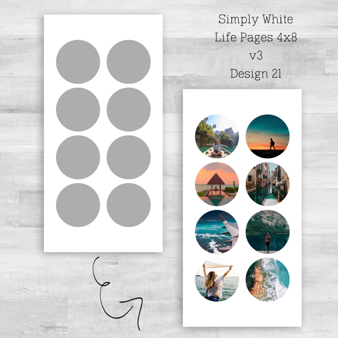 4x8 Digital Photo Collage Page Templates (v3) Simple, Easy, Modern ...