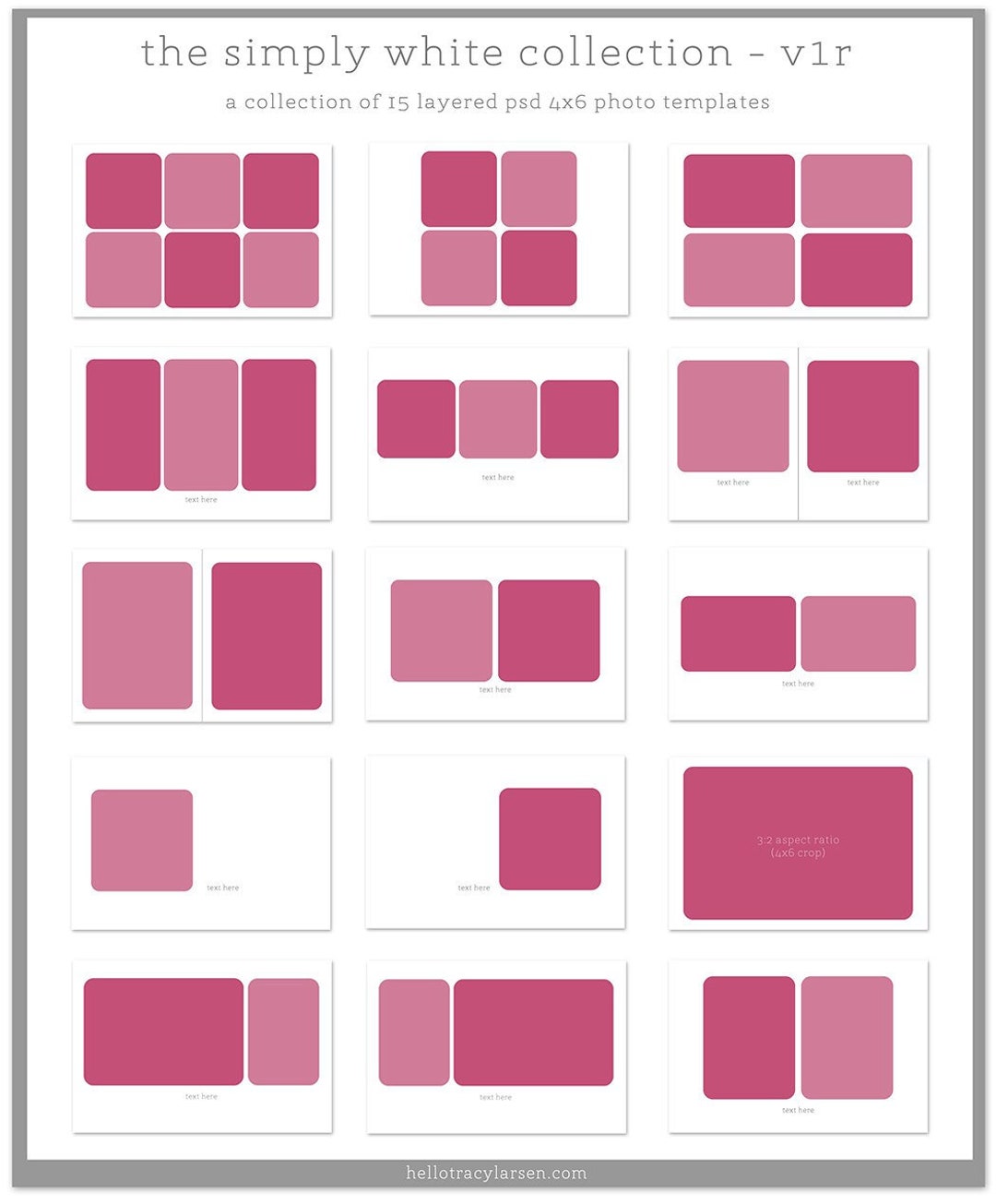 4x6 + 3x4 Photo Collage Templates Set of 15 (v1) Rounded Edges - Simple ...