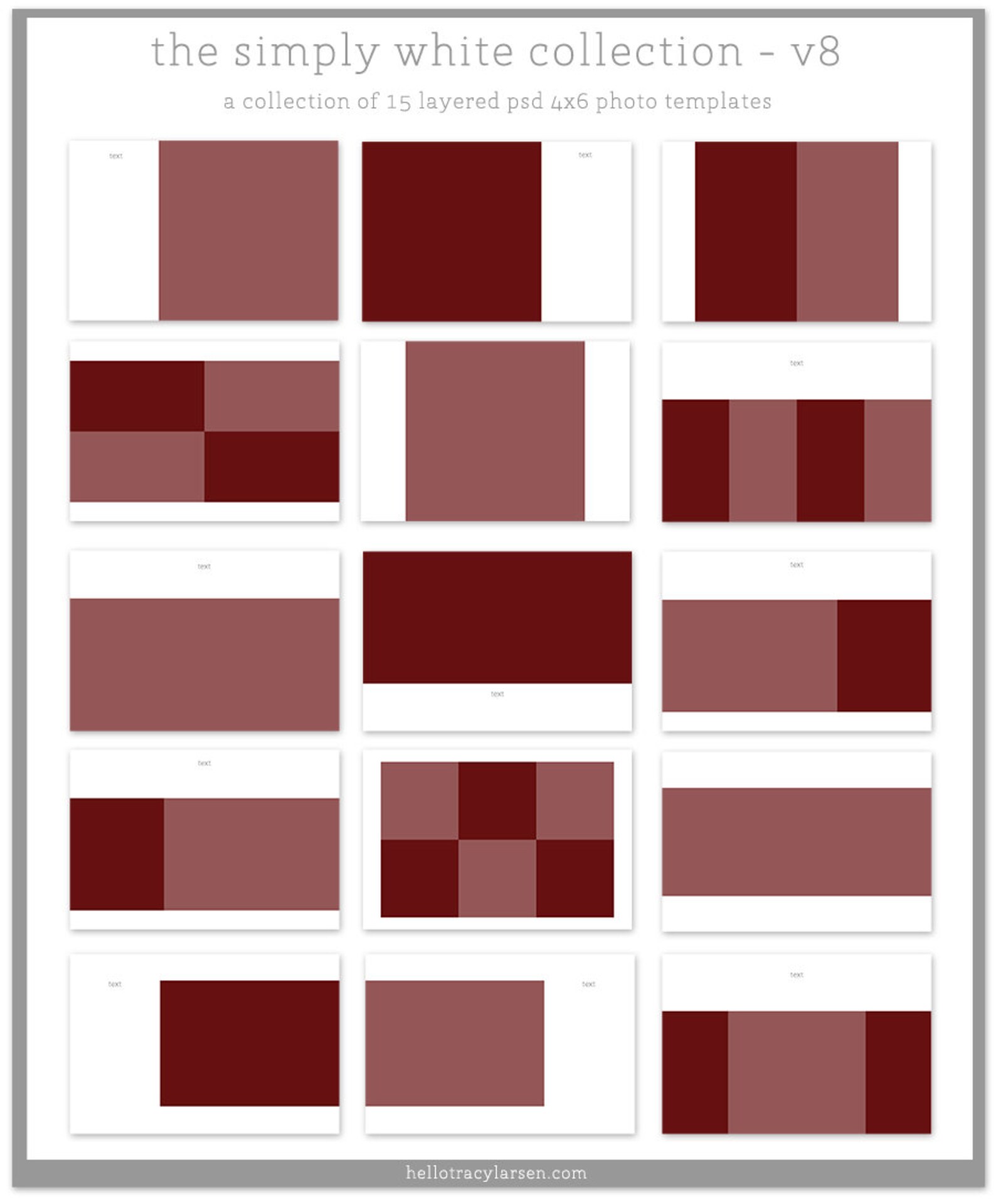 4x6 + 3x4 Photo Collage Templates Set of 15 (v8) Squared Edges - Simple ...