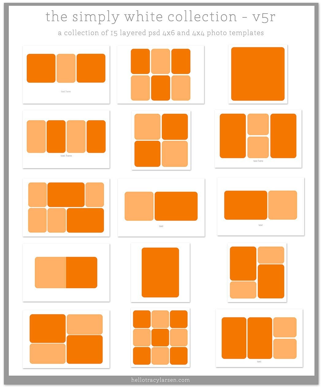 4x6 + 3x4 Photo Collage Templates Set of 15 (v5) Rounded Edges - Simple ...