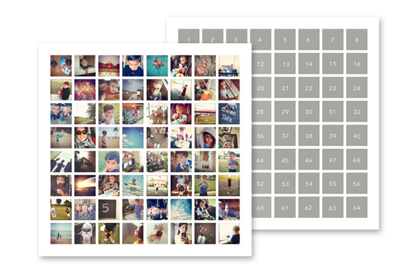 20x20 Digital Photo Collage Templates (v1) Simple, Easy, Modern & White ...