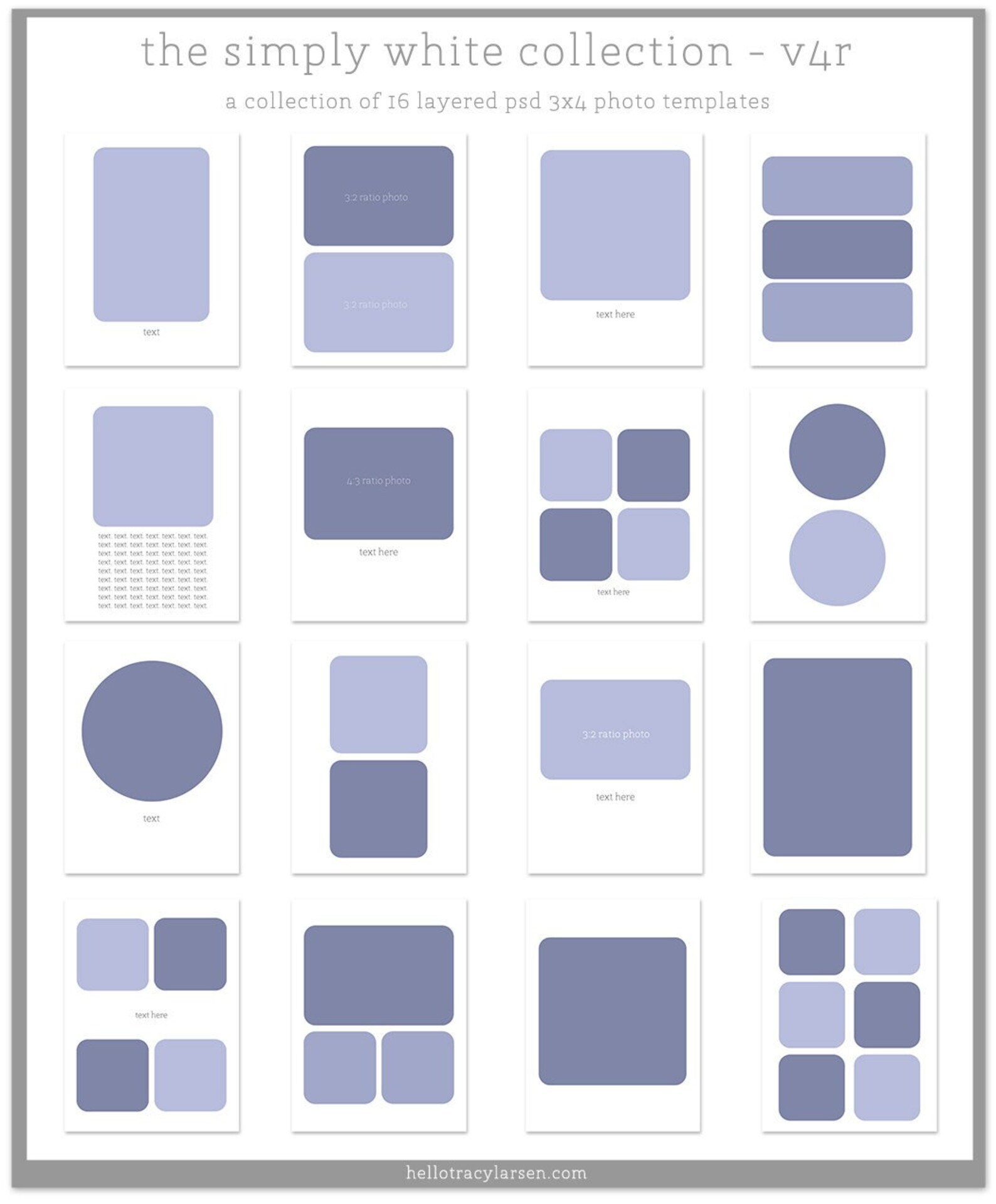 4x6 + 3x4 Photo Collage Templates Set of 15 (v4) Rounded Edges - Simple ...