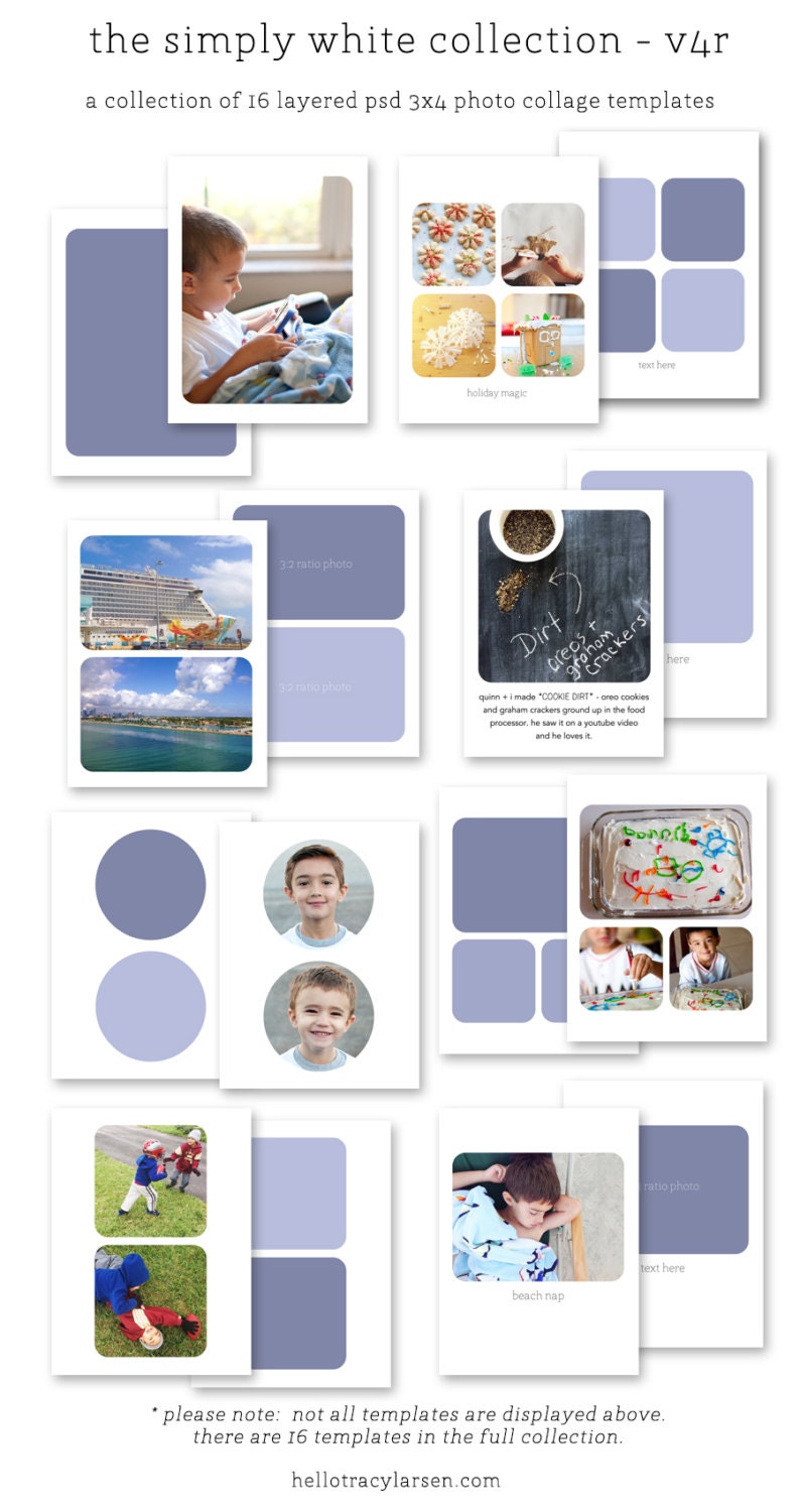 4x6 + 3x4 Photo Collage Templates Set of 15 (v4) Rounded Edges - Simple ...
