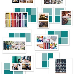 4x6 + 3x4 Photo Collage Templates Set of 15 (v7) Squared Edges - Simple ...