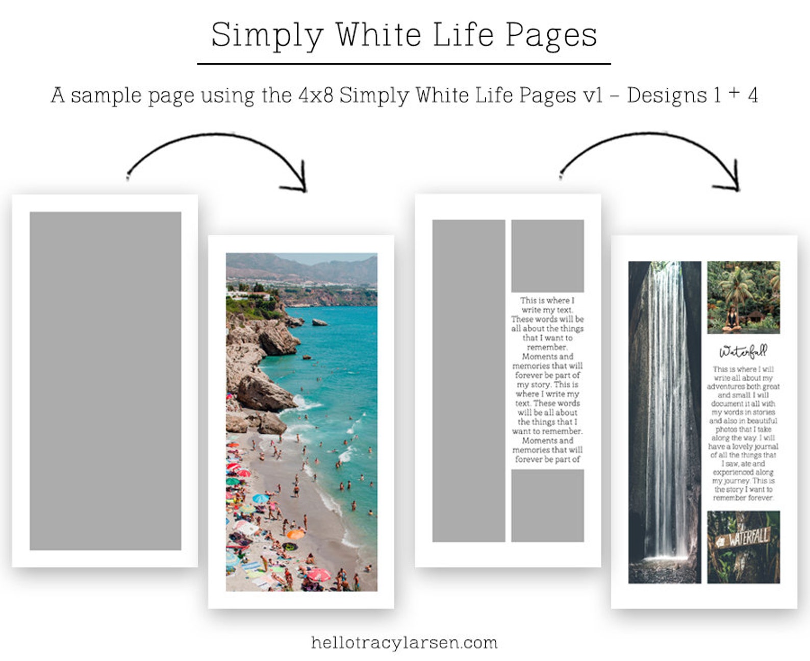 4x8 Digital Photo Collage Page Templates (v1) Simple, Easy, Modern ...