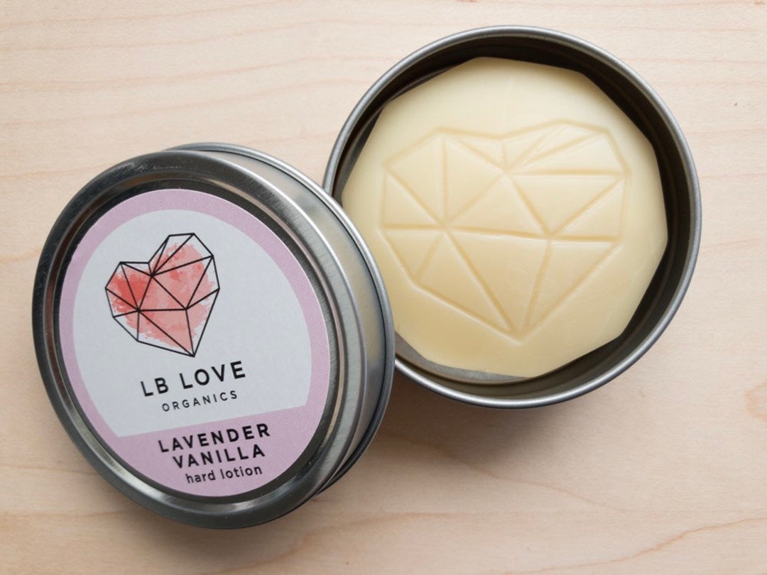 Lavender Vanilla Natural Solid Lotion: Hand Lotion Bar With Organic ...