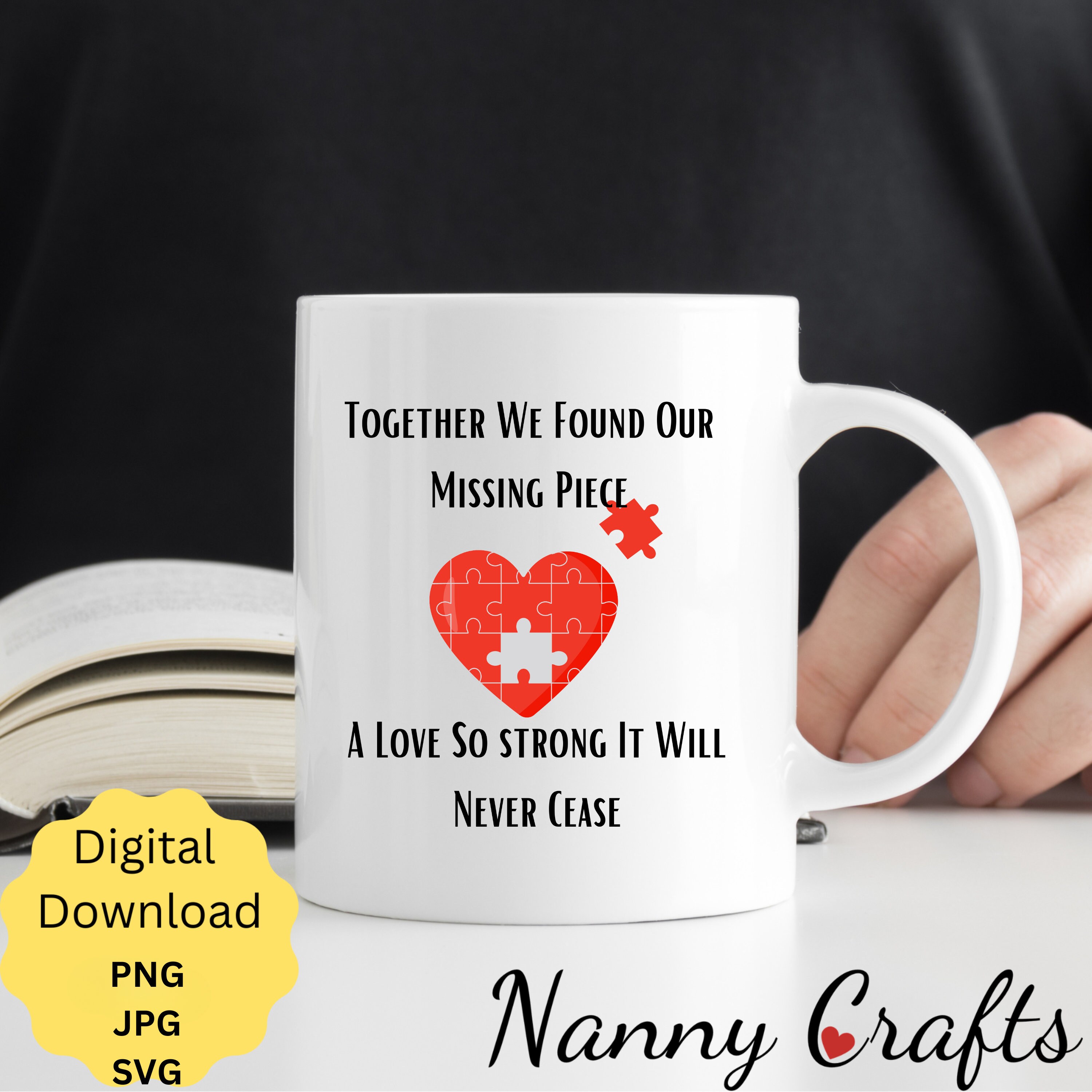 Puzzle Love Missing Piece Poem Slogan for Valentine, Birthday, Tshirt ...