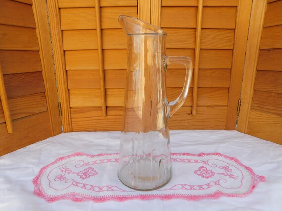 Vintage Liquor Bottle Pitcher Clear Fancy Glass Bottle - Etsy