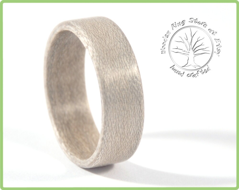 Simple Wooden Ring Made of Grey Wood. Unique Alternative Ring, Wedding ...
