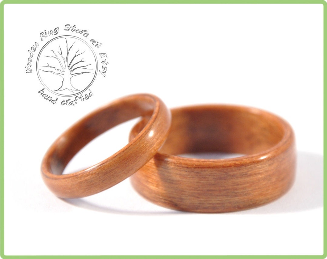 Cherry Wedding Wooden Rings. - Etsy