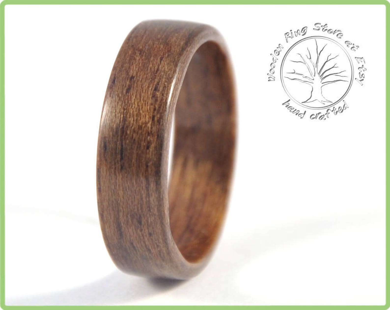 Natural Handcrafted Queensland Walnut Wooden Ring. Engagement Ring ...