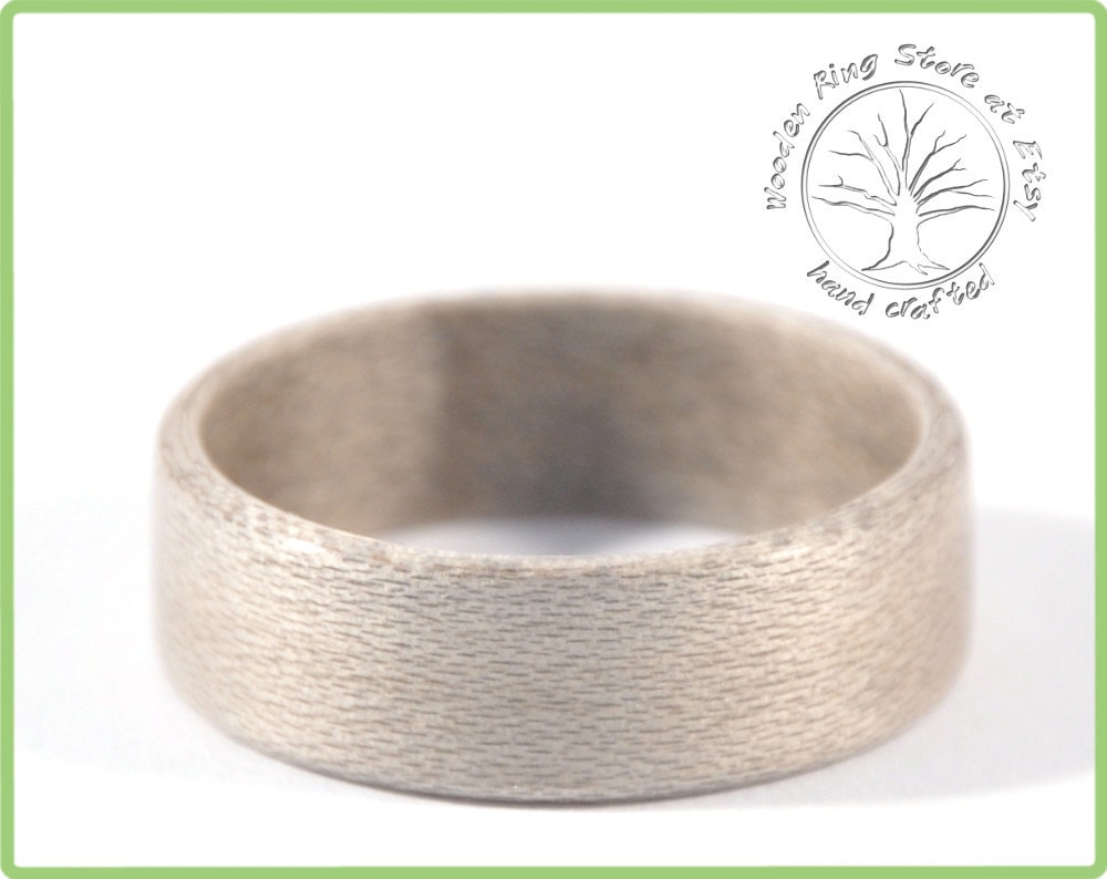 Simple Wooden Ring Made of Grey Wood. Unique Alternative Ring, Wedding ...