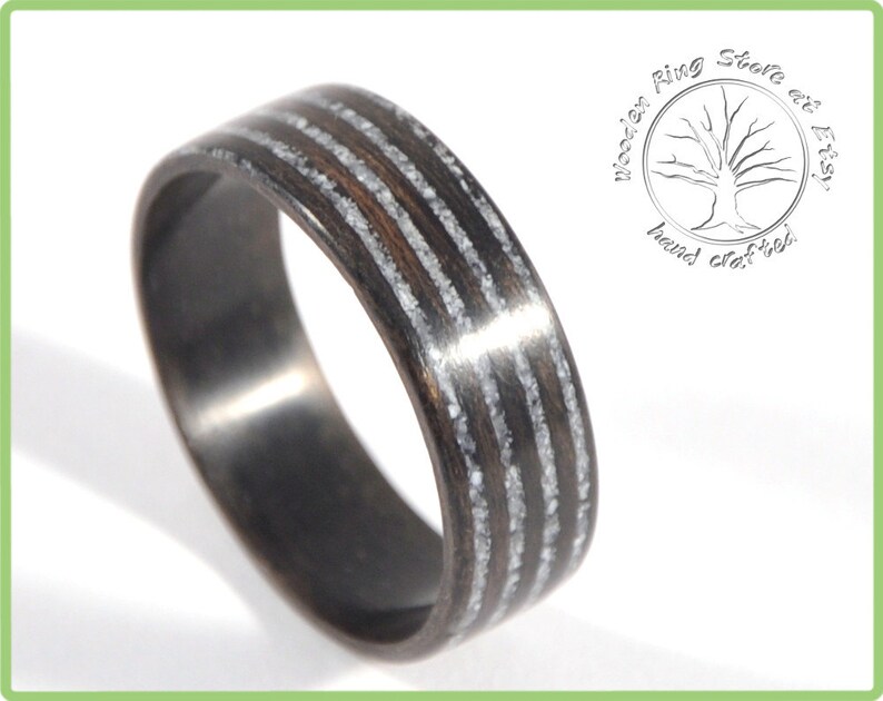 Black Walnut Thin Seashell Infinity Ring Inlay Rustic - Etsy