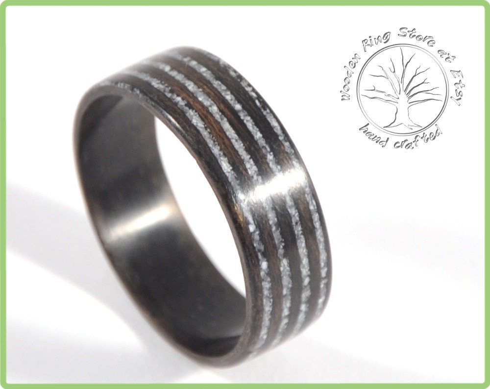 Black Walnut Thin Seashell Infinity Ring Inlay Rustic - Etsy