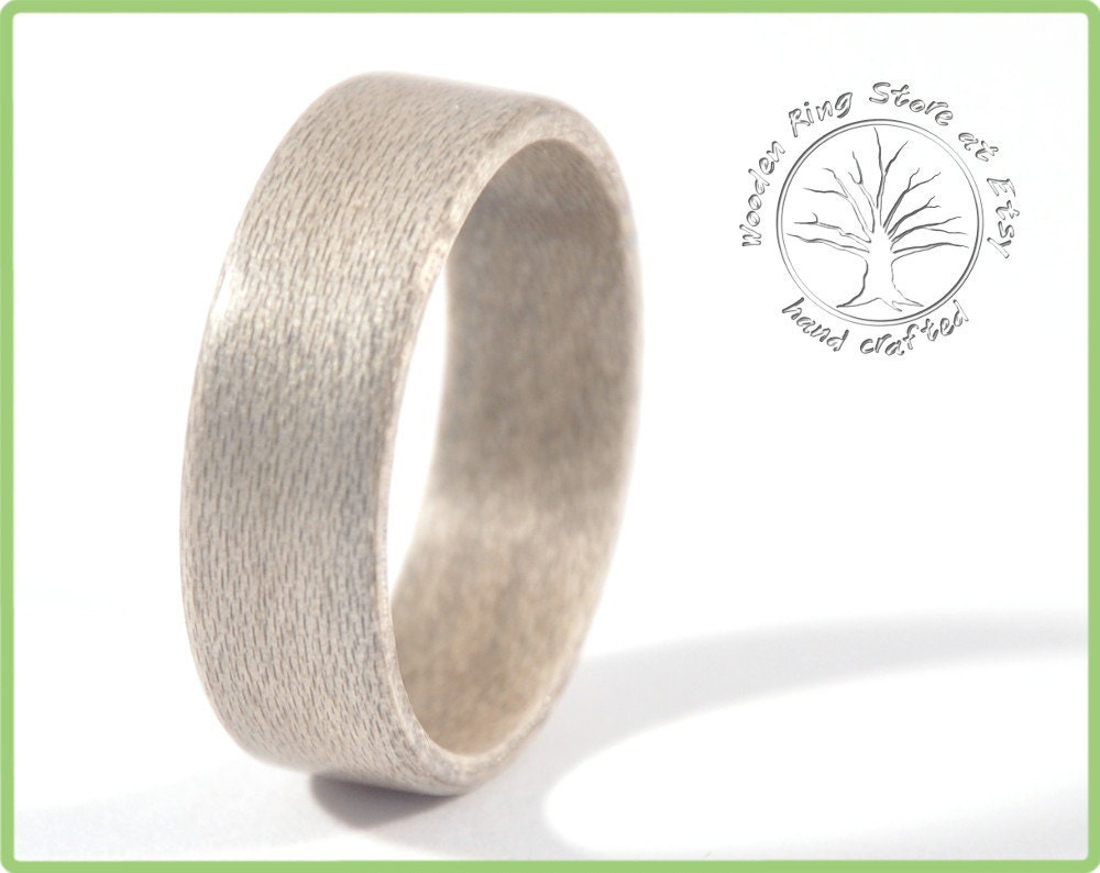 Simple Wooden Ring Made of Grey Wood. Unique Alternative Ring, Wedding ...