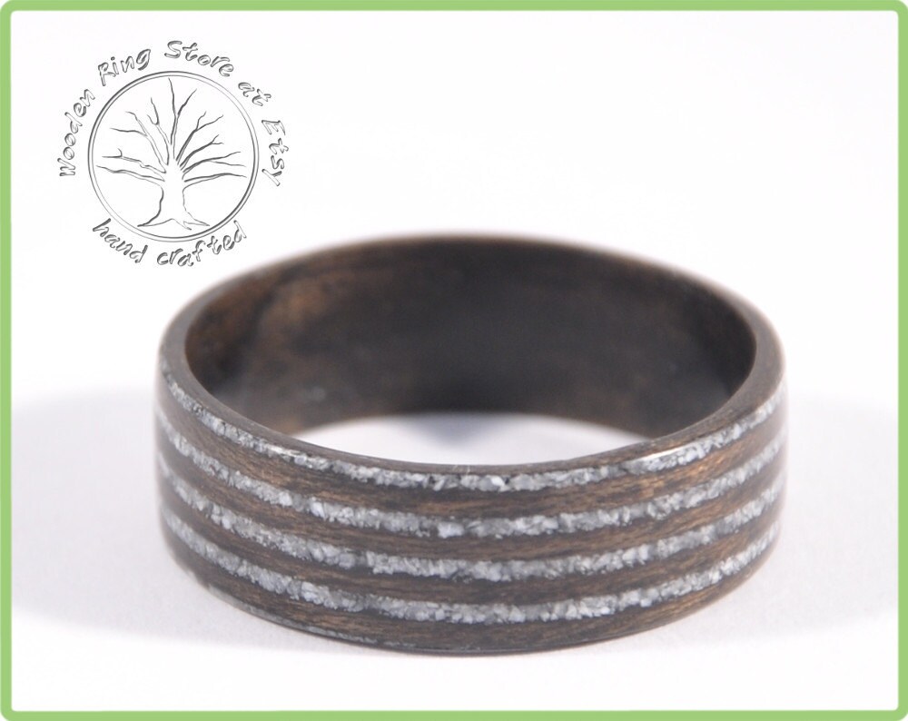 Black Walnut Thin Seashell Infinity Ring Inlay Rustic - Etsy