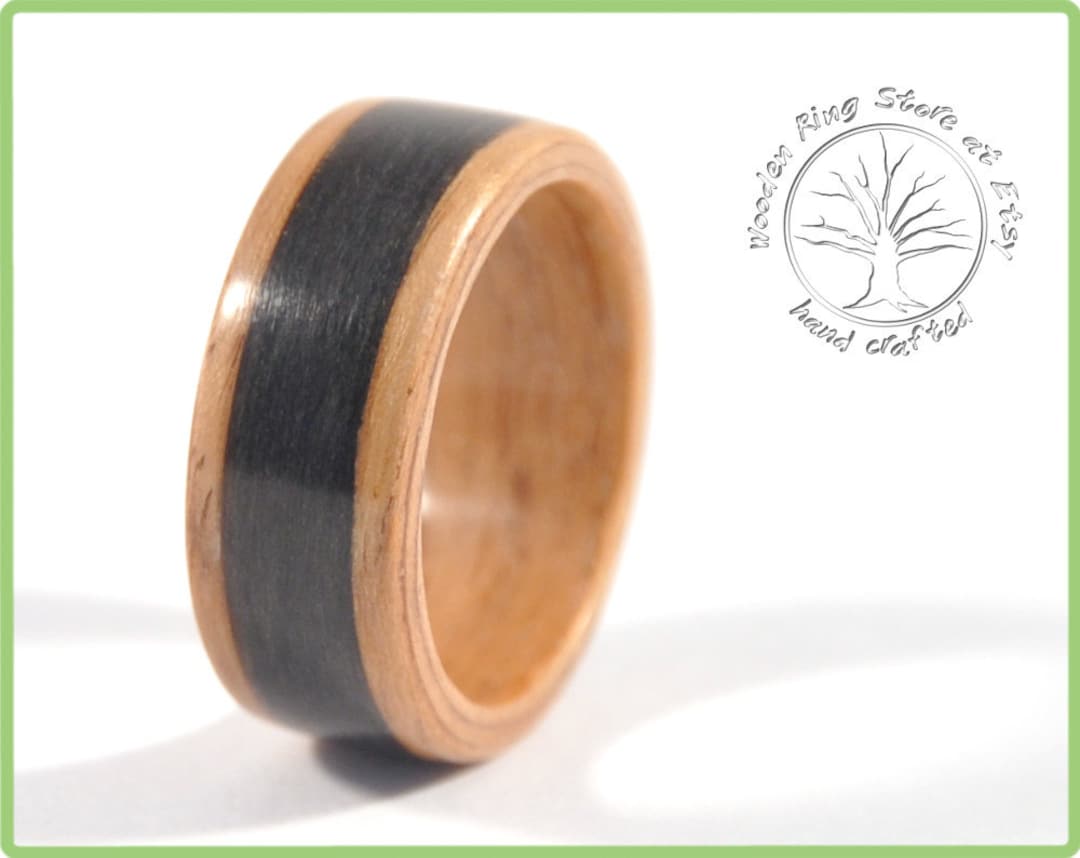 Wooden Inlay Wedding Ring for Men or Women - Etsy