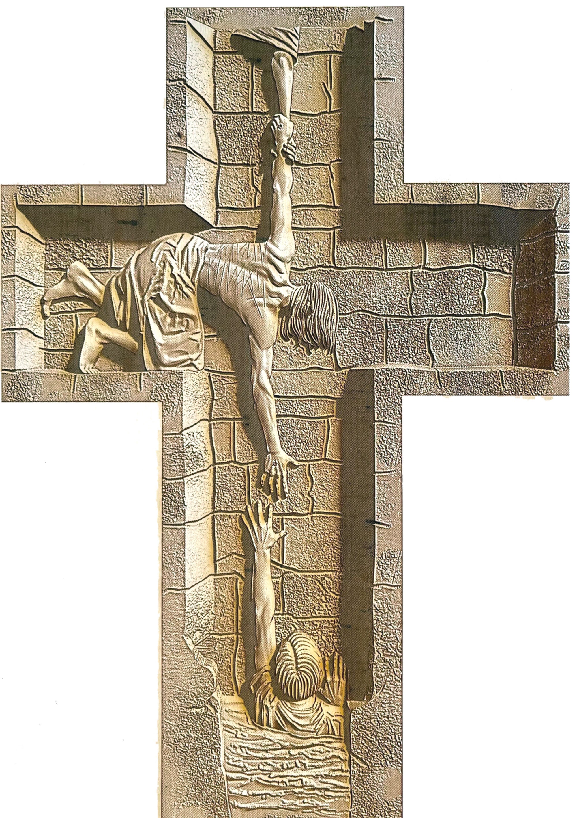 Digital Engraving File jesus Cross Well 3D Illusion File for - Etsy