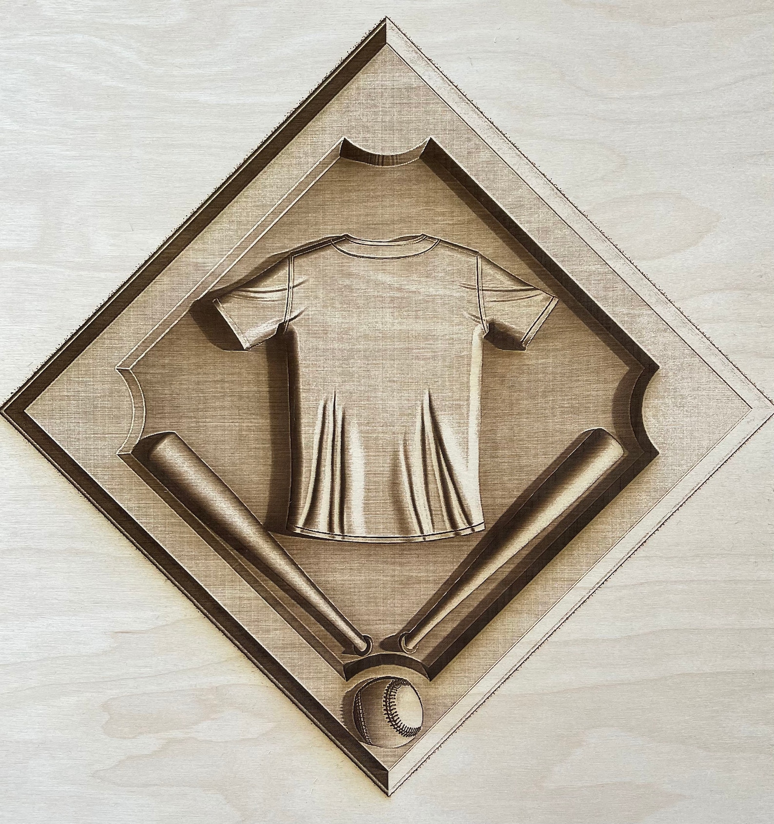 Digital Engraving File Baseball Diamond and Jersey Award 3D - Etsy