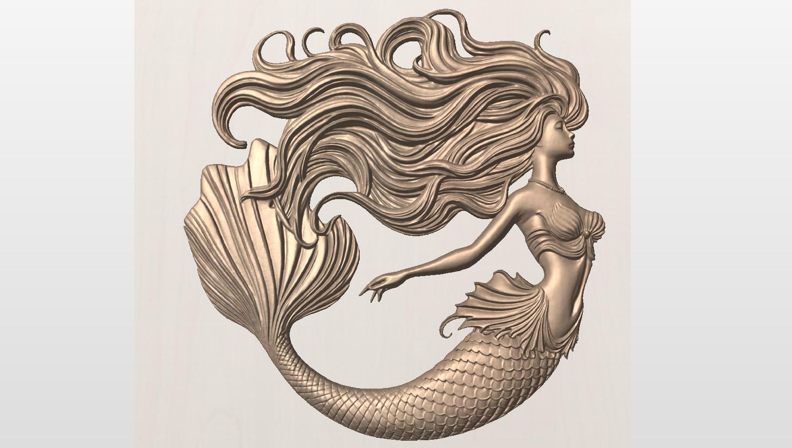 Mermaid STL File for a 3D CNC Router. - Etsy