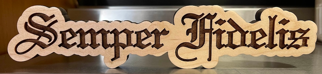 USMC Marine Corps Semper Fidelis Words Personalized 3D Maple Wood ...