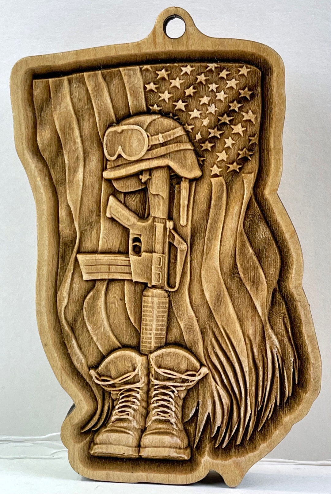 Fallen Soldier Memorial Flag 3D Maple Wood Ornament / Shelf Decor - Etsy