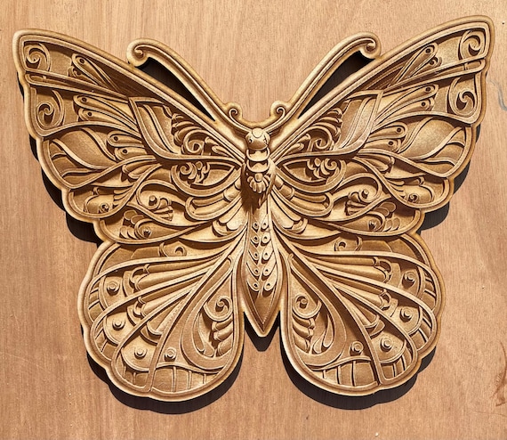 Wooden Butterfly Laser Engraved and Cut Out of 1/4 Maple - Etsy