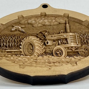 Wooden Farm Tractor Scene 3D Maple Wood Ornament / Shelf Decor - Etsy