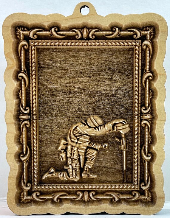 Fallen Soldier Frame 3D Maple Wood Ornament / Shelf Decor - Etsy
