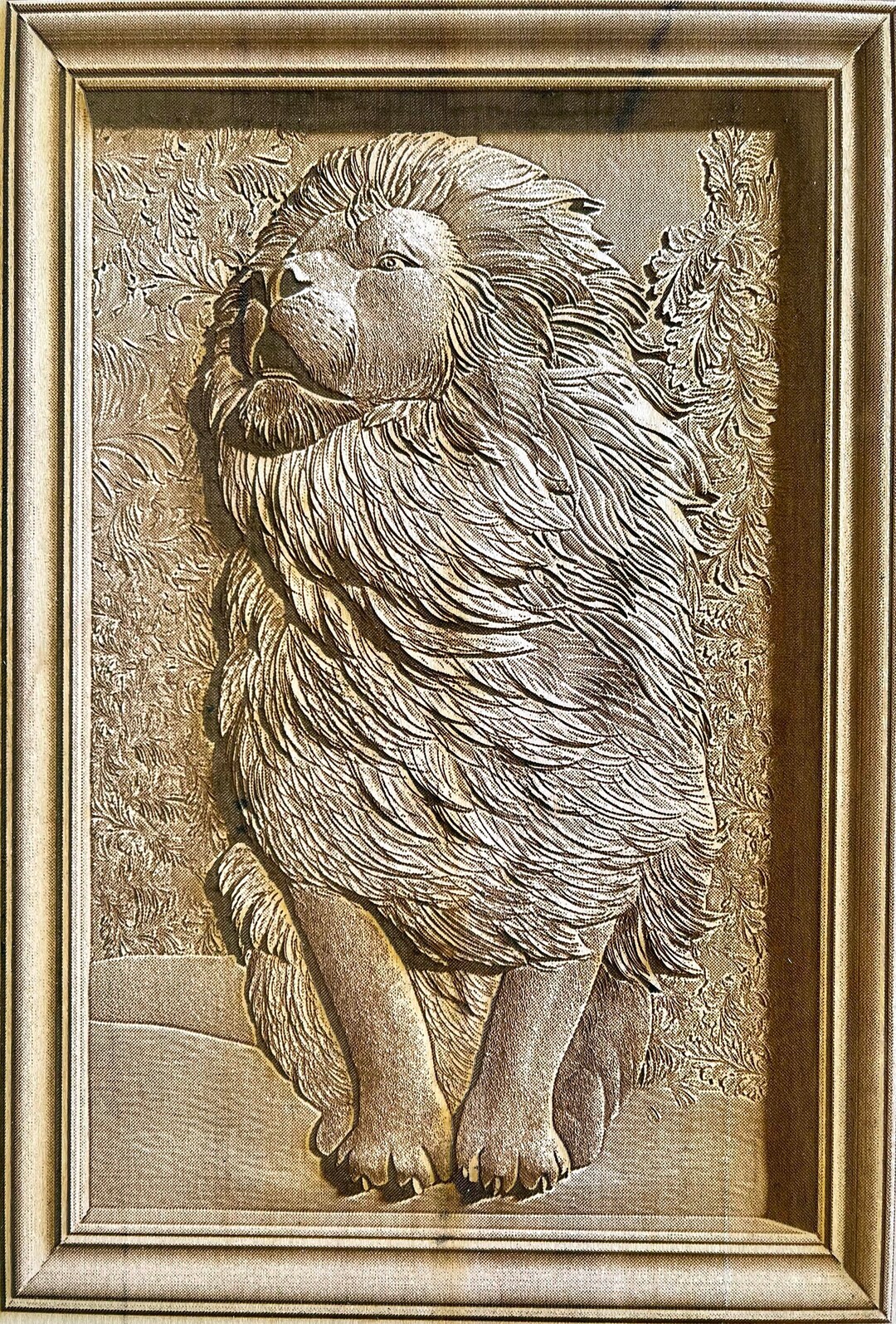 Digital Engraving File - Framed Roaring Lion 3D Illusion File for Wood ...