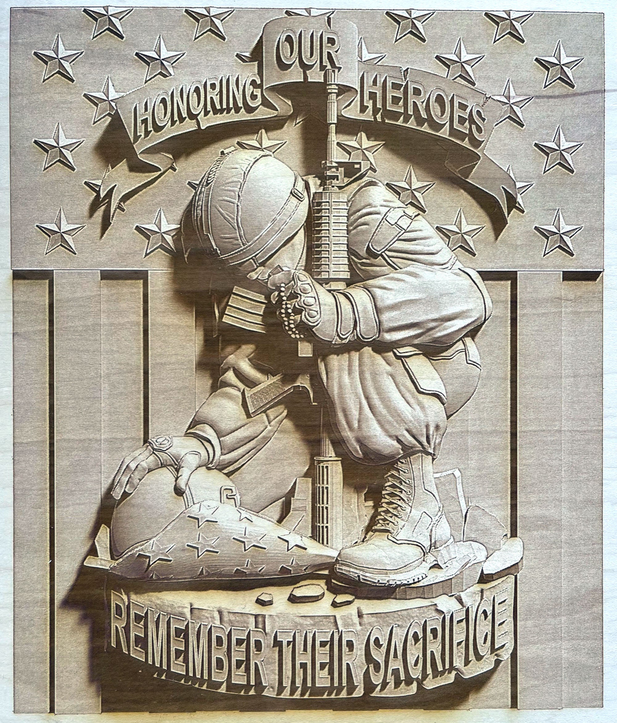 Digital Engraving File 2 Versions of Honor Fallen Soldier 3D - Etsy