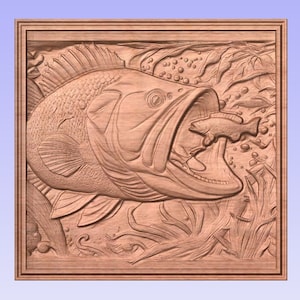 Swimming Bass STL File for a 3D CNC Router. - Etsy